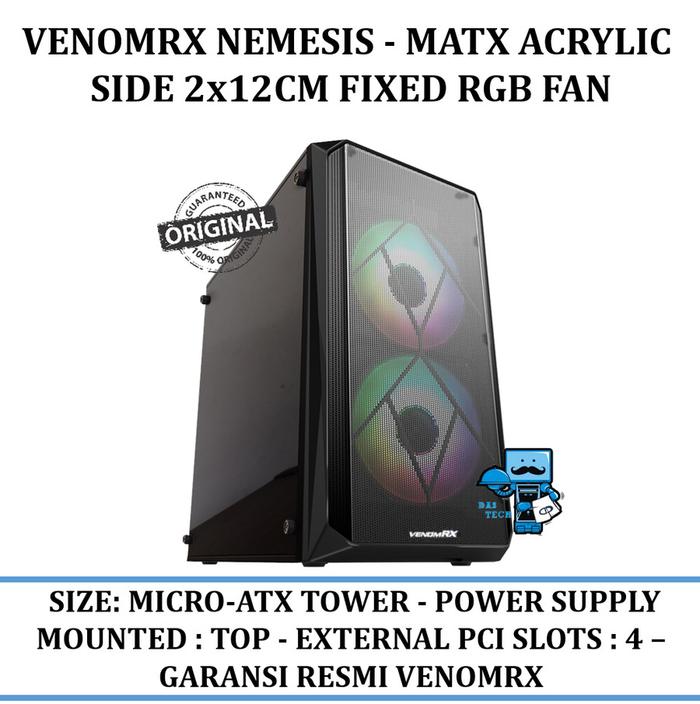 Jual Casing Pc Venomrx Nemesis Matx Acrylic Side Fixed Rgb Fan ...