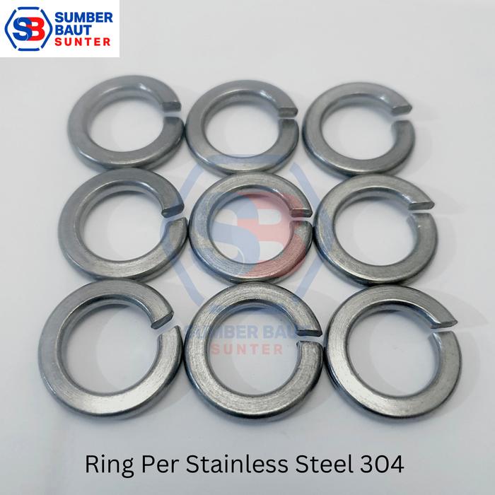 Jual M8 Ring Per Stainless Steel 304 SS304 WL Spring Lock Washer 8mm ...