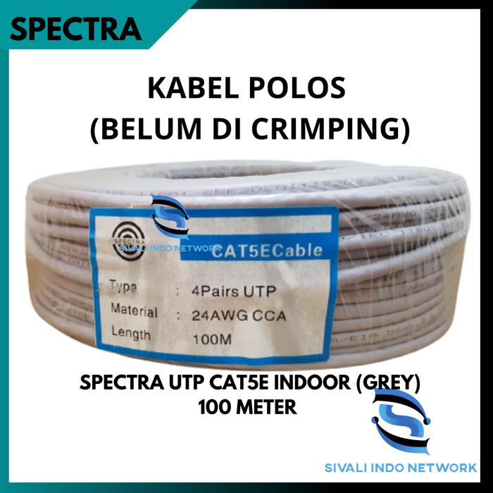 Jual 100 METER SPECTRA KABEL LAN UTP CAT5E INDOOR [ GREY ] POE SUPPORT ...