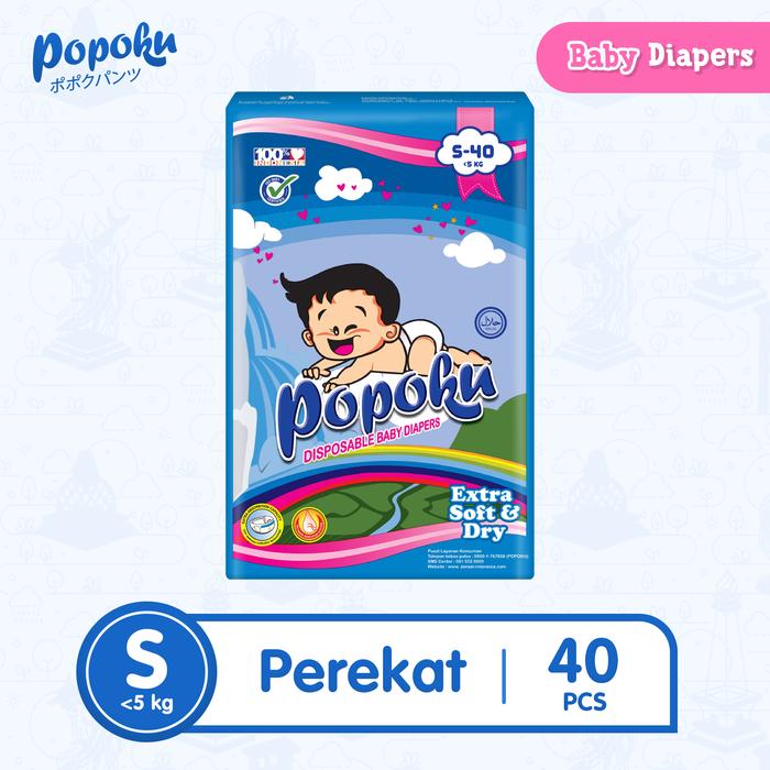 Promo Popoku Popok Bayi Tipe Perekat Ukuran S Cloth Like 40 Pcs - Kab ...