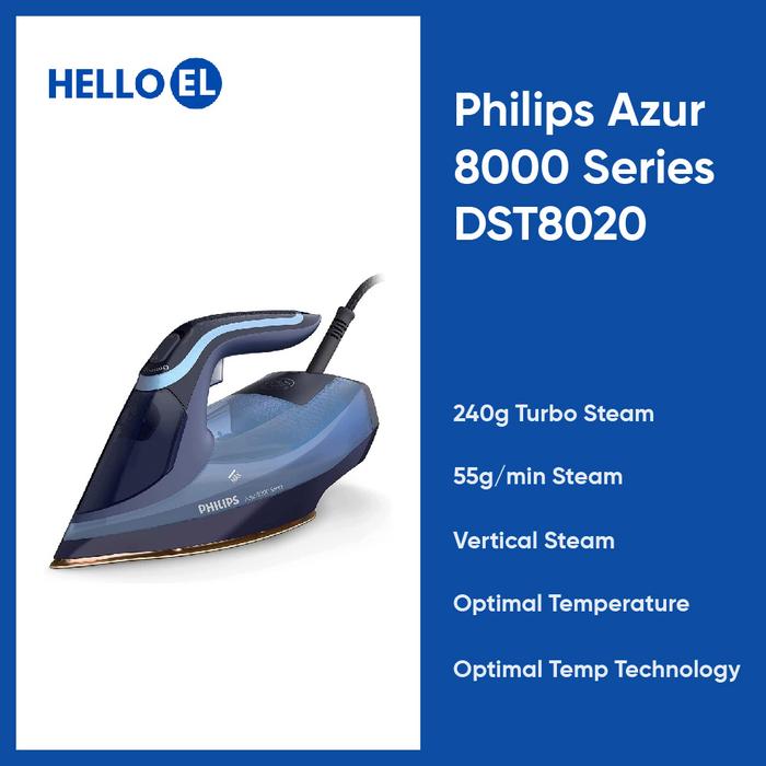 Jual Philips Azur 8000 Series 3000W 55g/min DST8020 Steam Iron - Kota ...