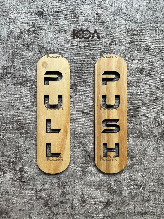 Jual Tanda Sign Pintu Pull Push Tarik Dorong Kayu Jati Belanda Real ...