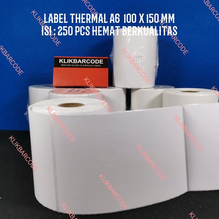 Jual Label Thermal 100x150 Kertas Sticker Receipt Printer Barcode A6 Hemat - isi 250 hemat ...