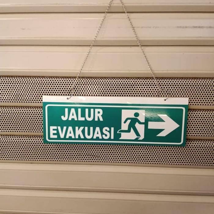 Jual SIGN AKRILIK JALUR EVAKUASI RANTAI GANTUNG 2MUKA 10X30CM - Jakarta ...