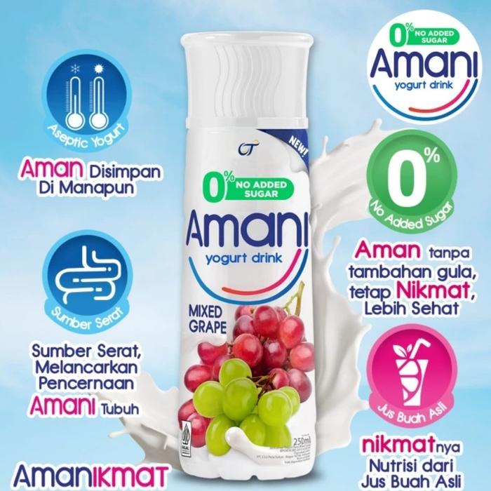 Jual Amani Yogurt Drink No Added Sugar / Mixed Grape 250 ml - Jakarta Barat - Pusep88_Store ...