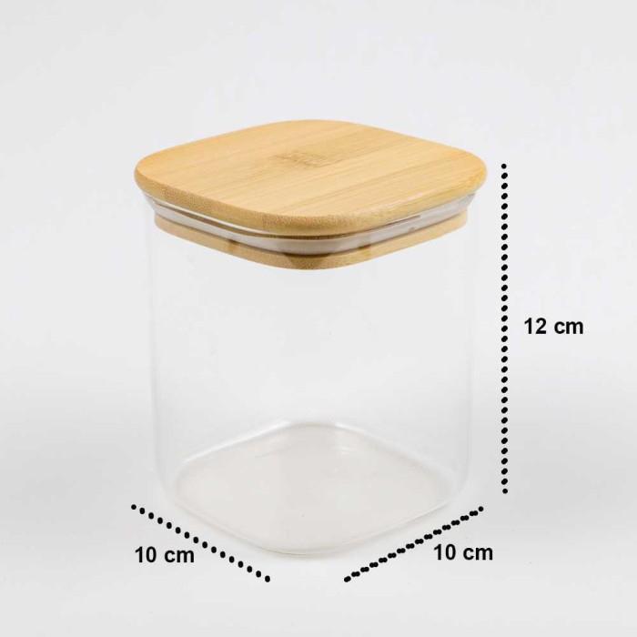 Jual Toples Kaca 10 x 12 cm / 1.000 ml Tutup Kayu Kedap Udara Kotak ...