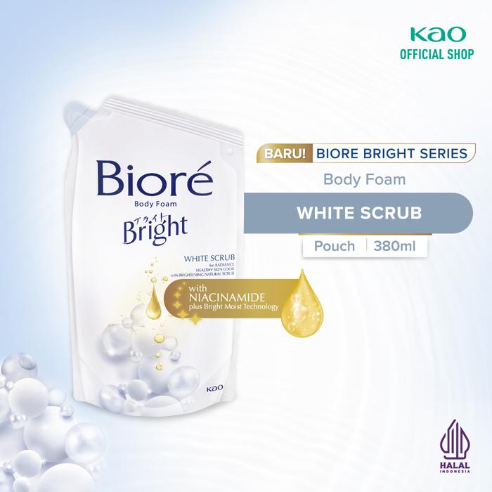 Jual Biore Bright White Scrub 380ml Pouch Refill - Sabun Mandi Cair ...