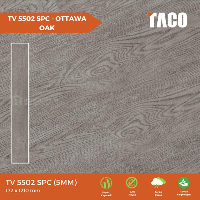 Jual TACO Lantai SPC 5mm TV 5502 Ottawa Oak / Lantai SPC Click Motif ...