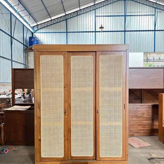 Jual lemari pkaian kayu almari kayu minimalis lemari rotan - Kab ...
