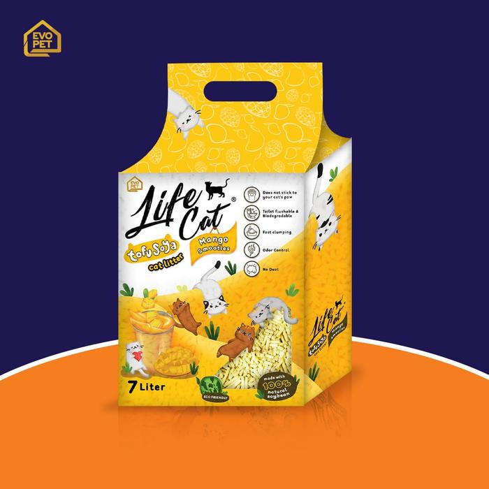 Jual Pasir Life Cat Tofu Soya pasir kucing wangi gumpal 7 Liter / Mango ...