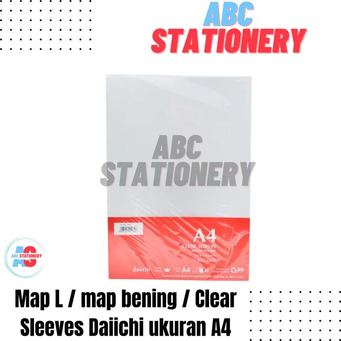 Jual Map L / map bening / Clear Sleeves Daiichi ukuran A4 (isi 12 pcs ...