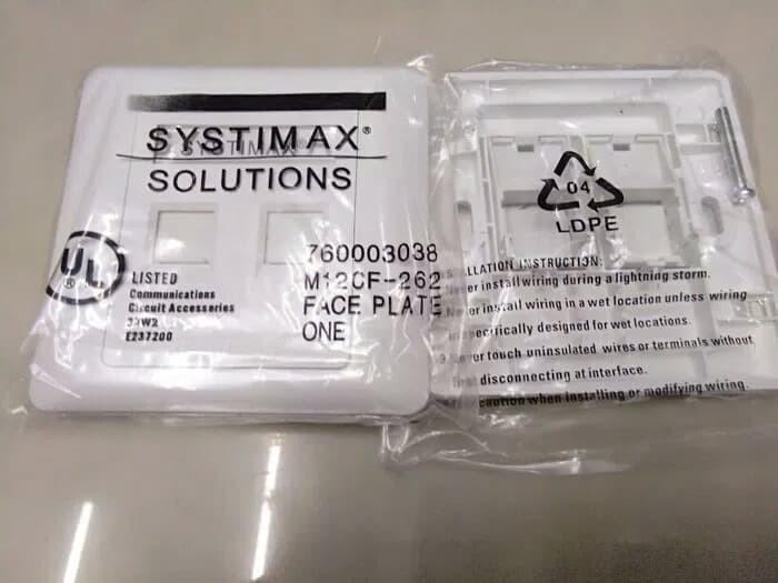 Jual Systimax Faceplate 2 Hole / CommScope face plate - M12CF-262 ...