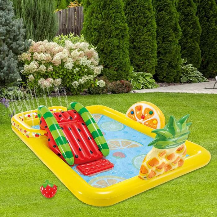 Jual INS Iatable Swimming Pool With Slides Children Paddling Pool Water ...