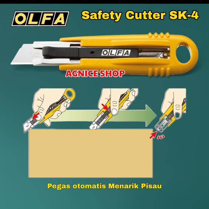 Jual OLFA SAFETY Cutter SK-4 Self Retracting Pisau Ditarik Pegas Otomatis - Kab. Bekasi - AGNICE ...