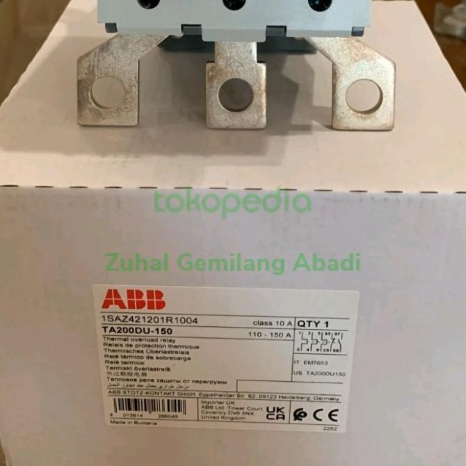 Jual Ta200Du-150 (110~150A), Thermal Overload Relay,Abb - Jakarta Barat - Mitra Autopedia ...