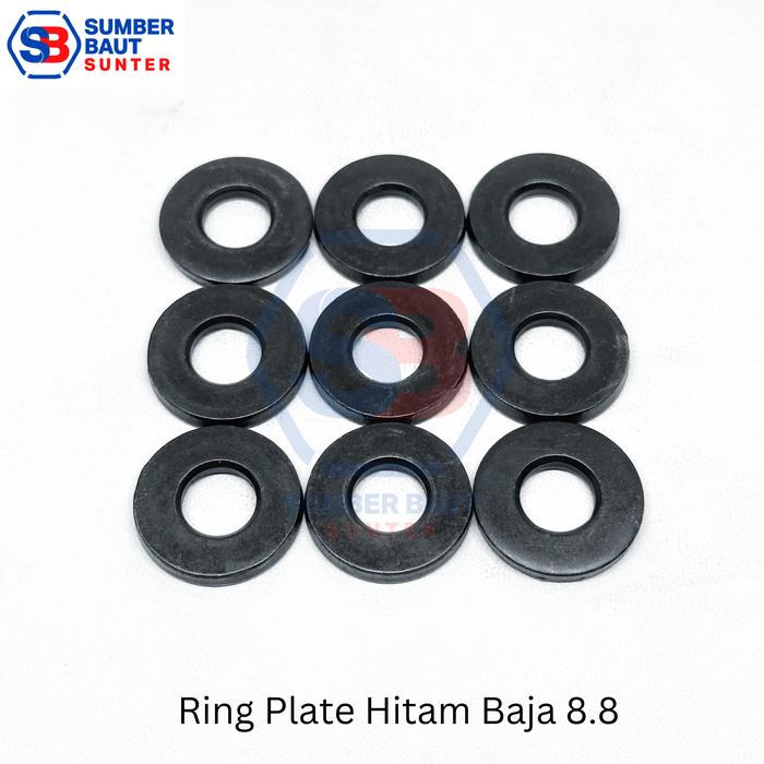 Jual M16 Ring Plat Baja Hitam 5/8" Washer Plate 8.8 16mm Tebal 3mm ...