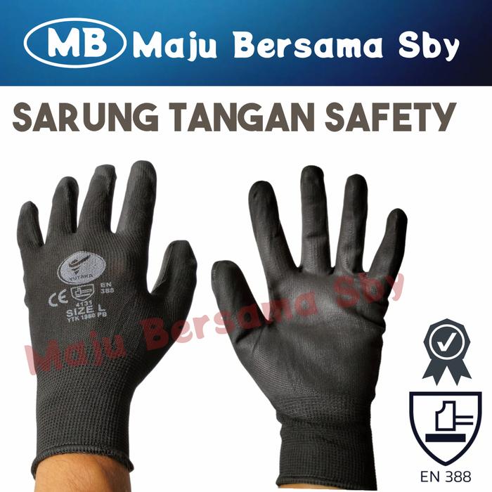 Jual Sarung tangan kerja safety hitam standart EN388 - Kota Surabaya ...
