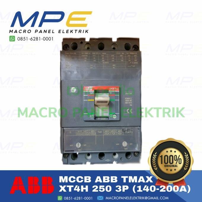 Jual Breaker / Mccb Abb Tmax Xt4H 250 200A (140-200A) 3P 70Ka Original - Jakarta Barat - Mitra ...