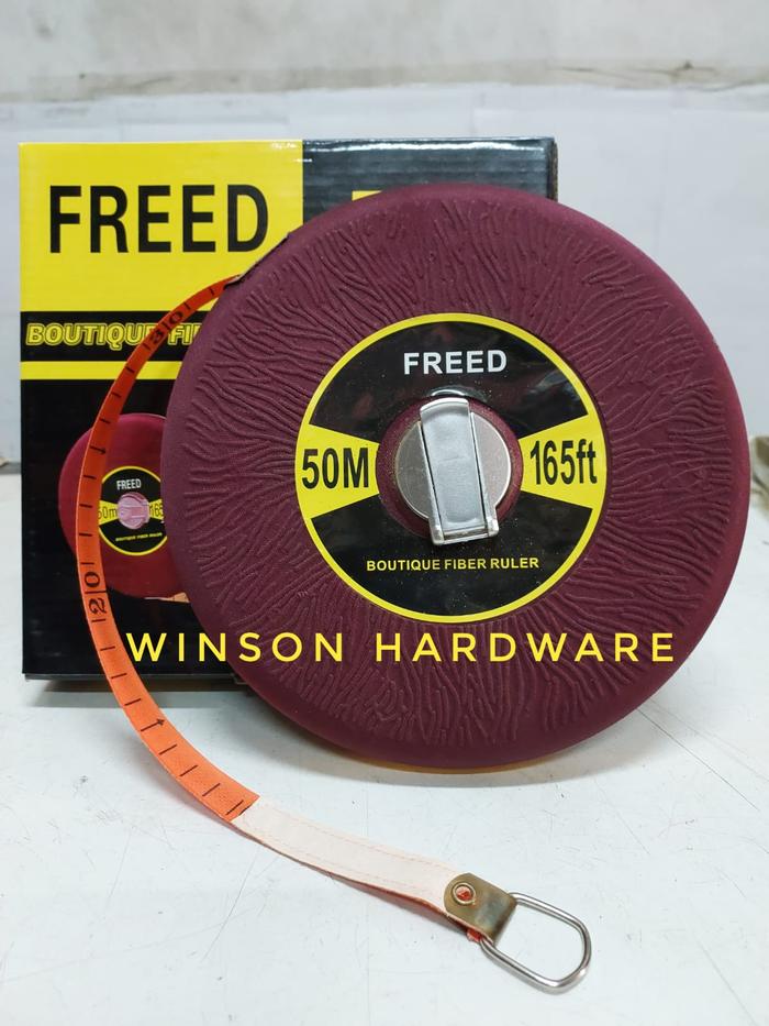 Jual Meteran Gulung Kain Bulat Rol 50M | Cloth Tape Measure Roll Pita ...