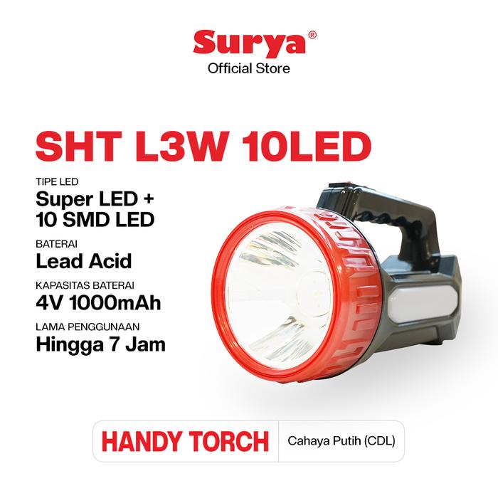 Promo Surya Lampu Senter Besar SHT L3W 10LED + Led Emergency Rechargeable - Kab. Tangerang ...