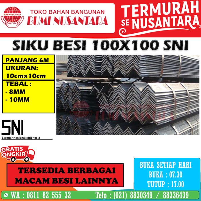 Jual SIKU BESI 100X100 6 METER SNI STEEL ANGLE 100 X 100 10X10 ...