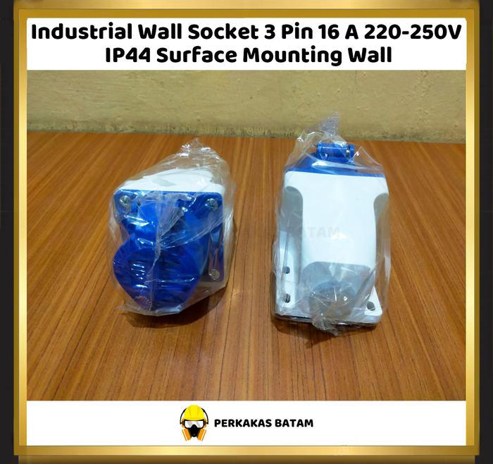Jual Industrial Wall Socket 3 Pin 16 A 220-250V IP44 Surface Mounting ...
