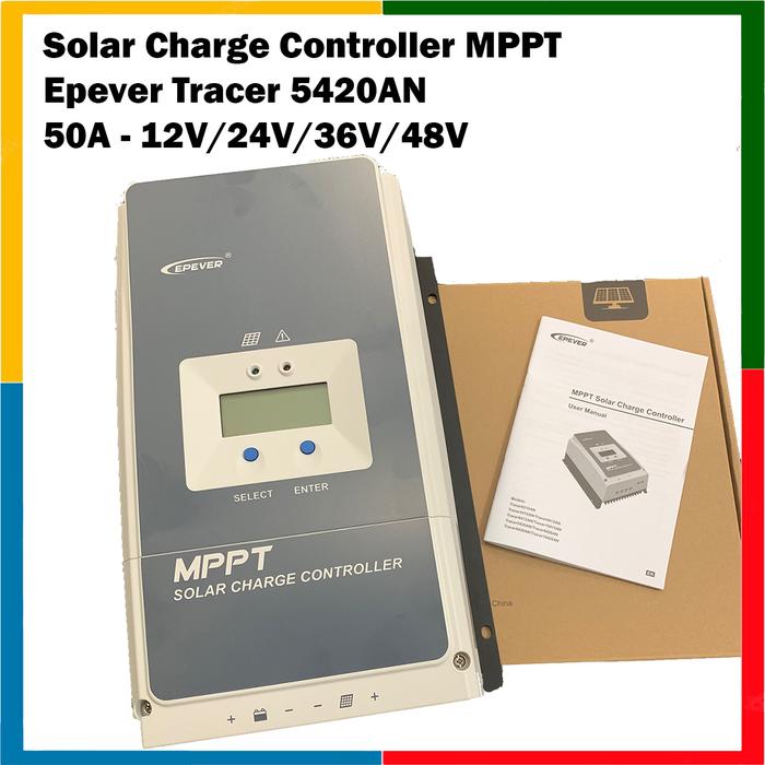 Jual Epever tracer solar charge controller 50A SCC 5420AN panel surya ...