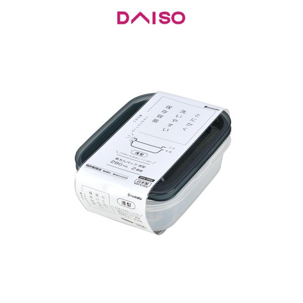 Jual Daiso Plastic Food Pack Shallow Type 290ml 2pcs Set Clear Black ...