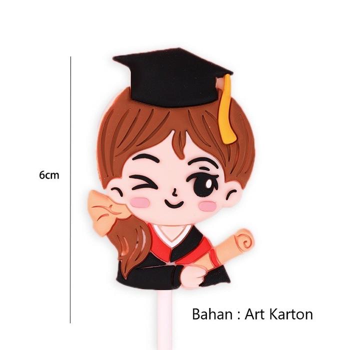 Jual CTG01 Topper Happy Graduation Congratulation Kertas Hiasan Kue ...