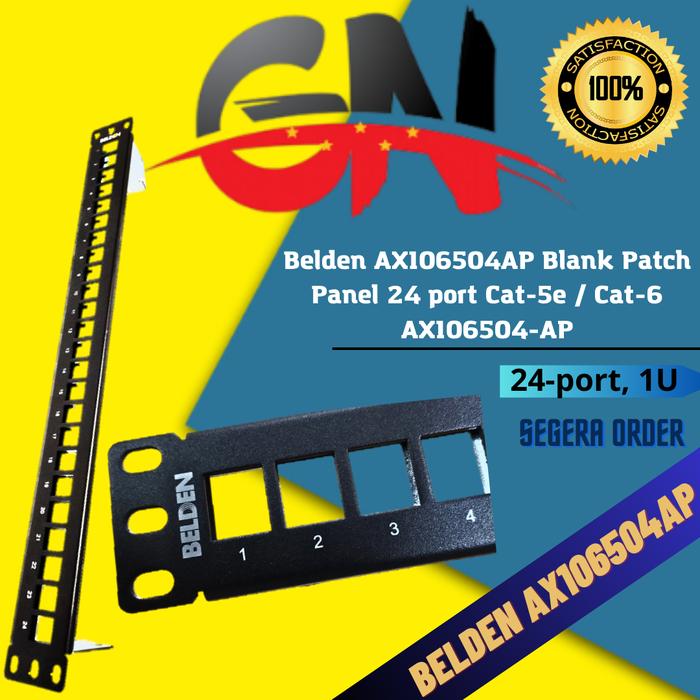 Jual BELDEN AX106504 AP - Shielded Patch Panel 1U, 24 Port, Empty ...