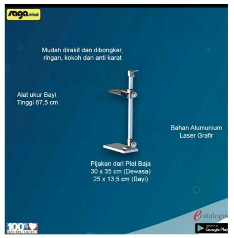 Jual Stadiometer Alat Ukur Tinggi Badan SAGA AU AL-01 - Balita ...