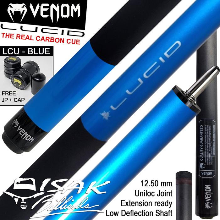 Jual Venom Lucid Carbon LCU Blue Cue Uniloc Low Deflection Stick ...