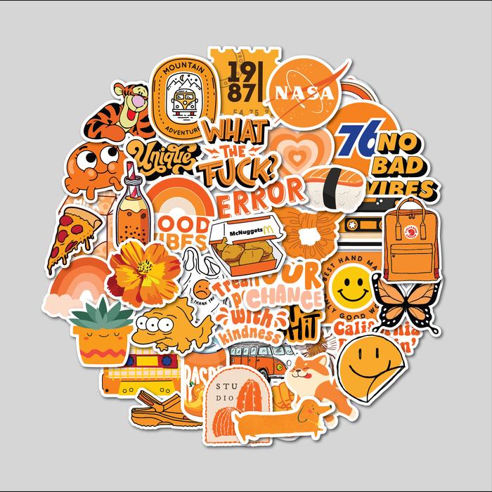 Jual STICKER ORANGE AESTHETIC / STICKER LAPTOP / STICKER PACK / STIKER ...