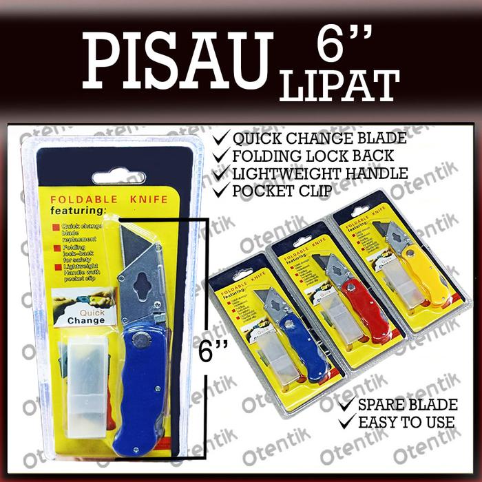 Jual PISAU CUTTER LIPAT - PISAU SAKU - FOLDABLE CUTER KNIFE TAJAM ...