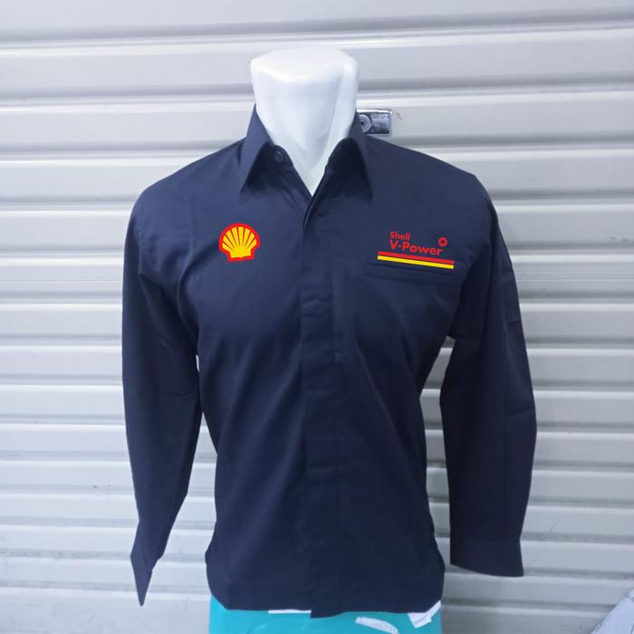 Jual kemeja shell V power seragam shell V power baju lengan panjang ...
