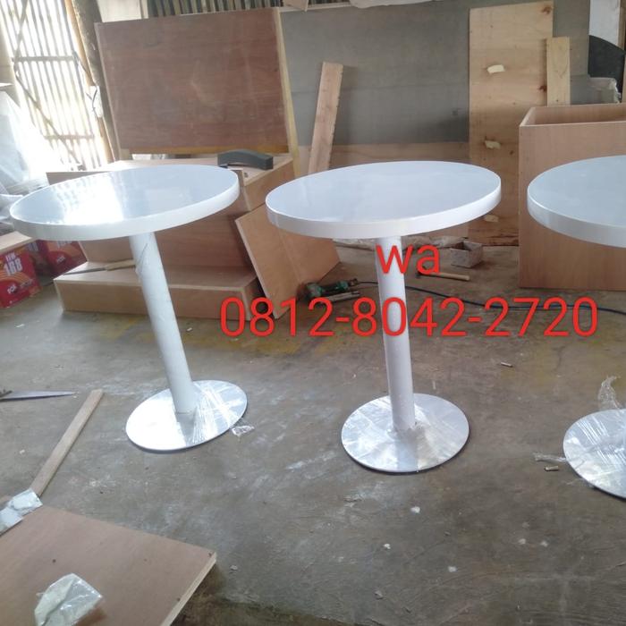 Jual meja cafe meja resto meja coffe meja makan bulat diameter 60cm top ...