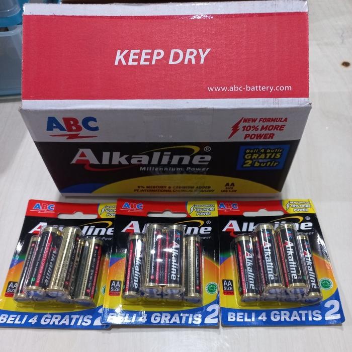 Jual Baterai ABC Alkaline A3 AAA 4+2 / Battery Jam A2 1 box isi 12 card ...