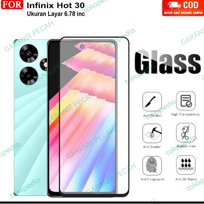 Jual Temper Glass Infinix HOT 30 Anti Gores Kaca Full Cover 9D ...