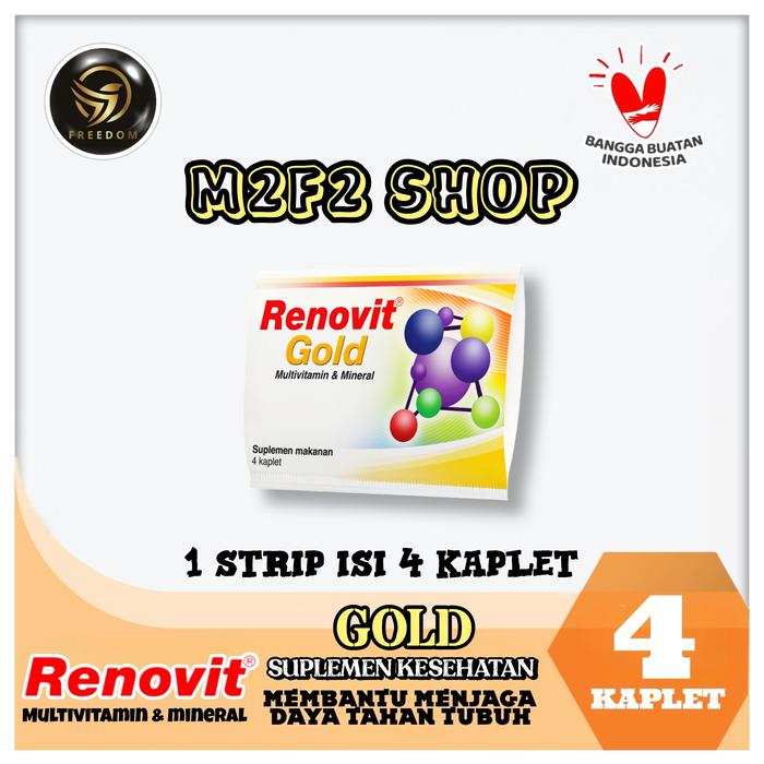 Jual Renovit GOLD Multivitamin & Mineral Suplemen Strip - 4 Kaplet ...