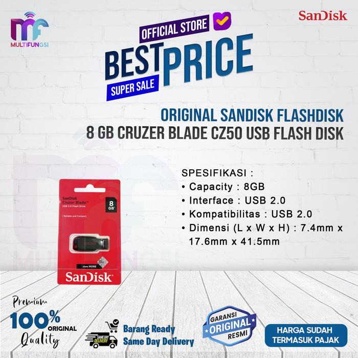 Jual ORIGINAL SANDISK FLASHDISK 8GB CRUZER BLADE CZ50 USB FLASH DISK - Jakarta Pusat ...
