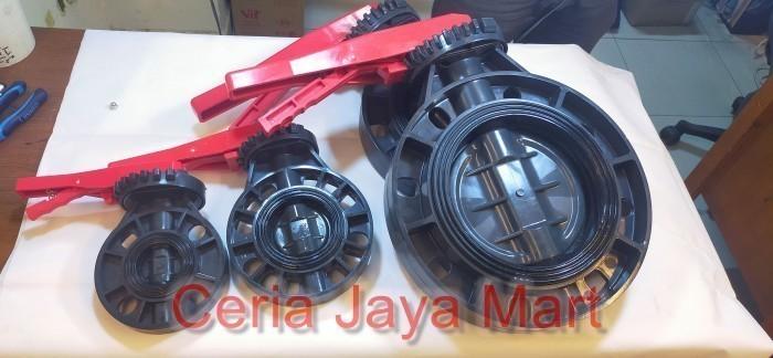 Jual PVC KATUP KUPU KUPU 8 INCH / DN 200 FLANGE JIS 10K/ PN 10 HANDAL ...