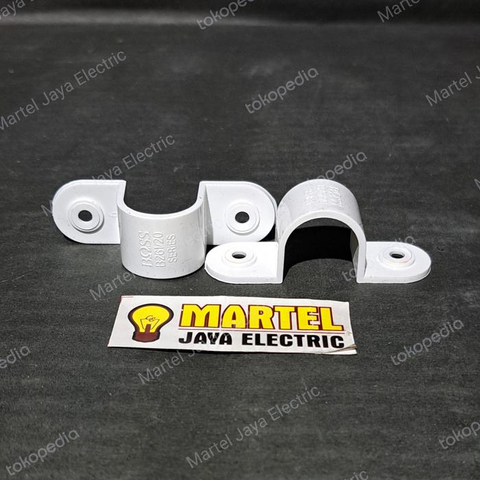 Jual Klem pipa boss / klem pipa 20mm / klem pipa conduit - Putih - Kab ...