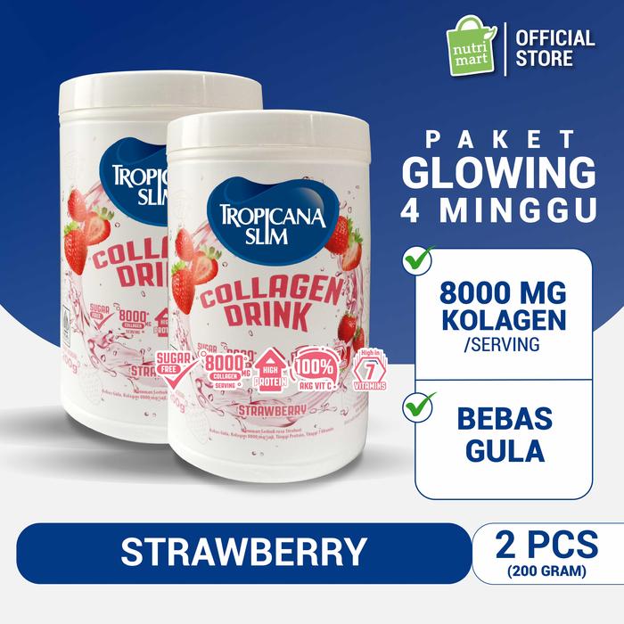 Promo Twin Pack - Tropicana Slim Collagen Drink Strawberry 200 gram ...