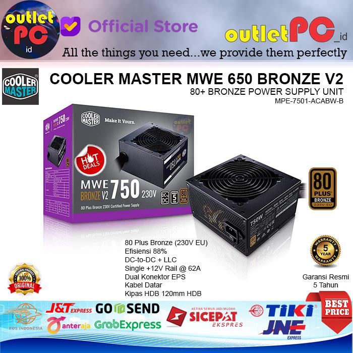Promo COOLER MASTER PSU MWE 750 BRONZE - V2 80+ / PSU 750W 80 ...