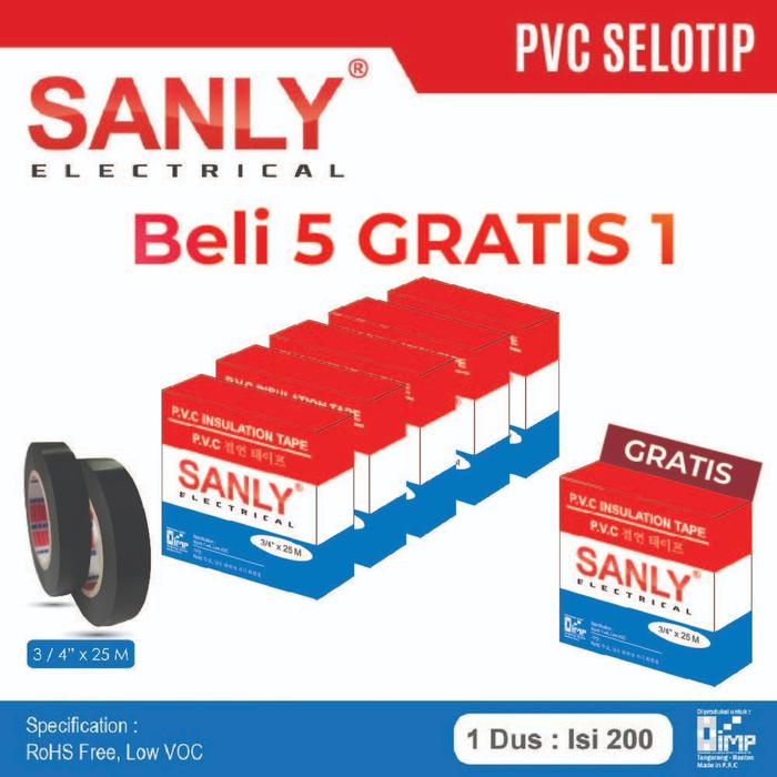 Promo Isolasi Selotip listrik PVC seperti Nitto 3/4"*25m Buatan Korea 5 ...