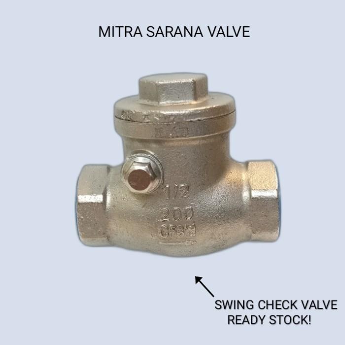 Jual SWING CHECK VALVE STAINLESS STEEL DRAT 1 1/4 INCH SS 304 - Jakarta ...