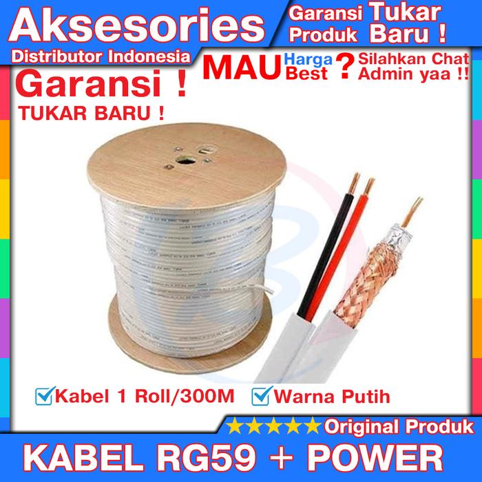 Jual Kabel CCTV RG59 + Power 300 Meter Bahan Kabel Kuat Original ...