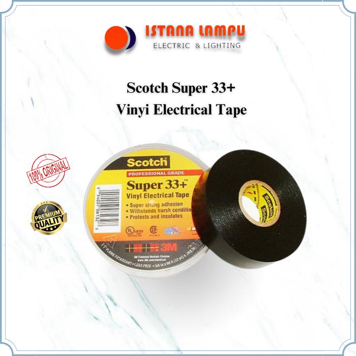 Jual Isolasi Listrik 3M Scotch Super 33+ Vinyl Electrical Tape Hitam ...