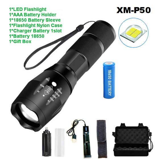 Jual Paket Box Lengkap Senter LED E17 Tactical CREE XM-P50 LED ...