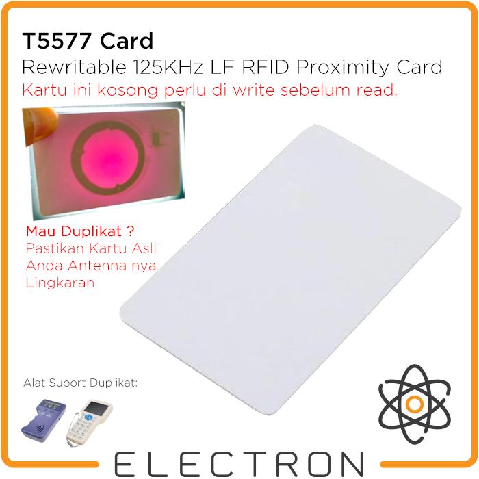 Jual T5577 Card RFID 125 kHz Rewritable Writable Duplicate Clone Copy ...